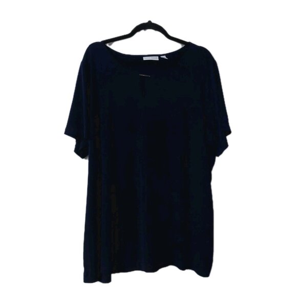 Susan Graver | Tops | Susan Graver Shirt Size 3x Navy Shorts Sleeve ...